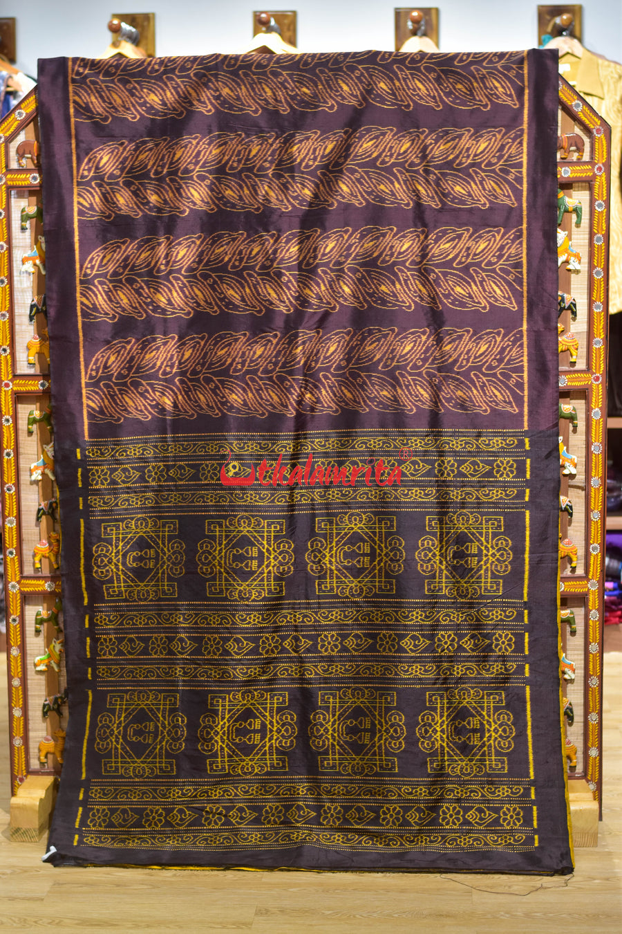 Coffee Khaja Khandua Silk Saree